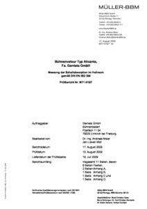 Prüfung der Schallabsorption des Akustikstoffs ALICANTE nach DIN EN ISO ...